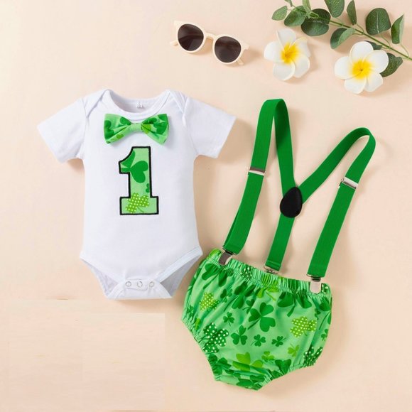 boutique | Matching Sets | St Patricks Boy Smash Cake Birthday Outfit ...